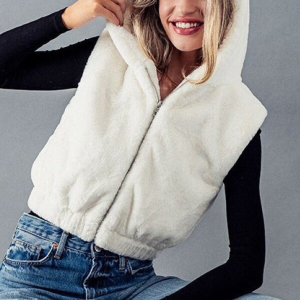Fur Cropped Vest - Etsy