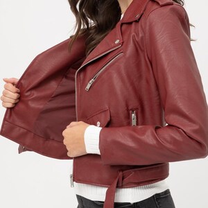 Biker Faux Leather Jacket * Slim Fit Fully Lined * Vintage Retro Y2k ...