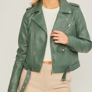 Biker Faux Leather Jacket * Slim Fit Fully Lined * Vintage Retro Y2k ...