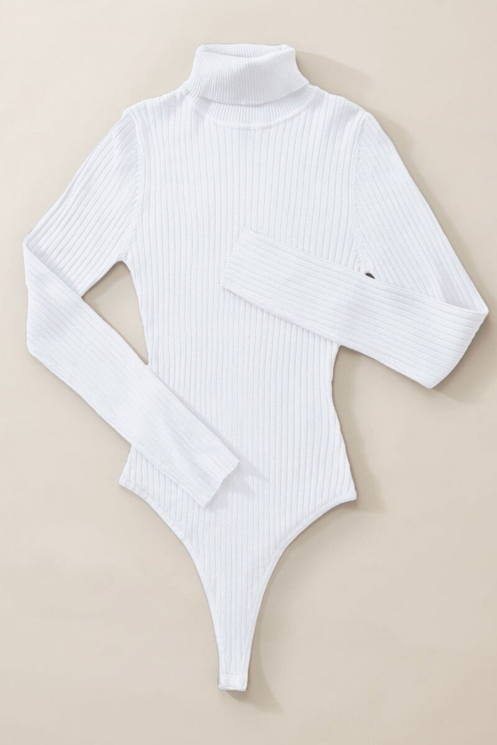 Cozy and Versatile Rib Knit Turtle Neck Bodysuit, Snap Closure, Soft ...