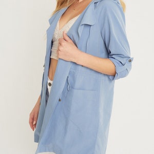 Hooded Lightweight Parka Jacket Roll up Tab Sleeve Casual - Etsy