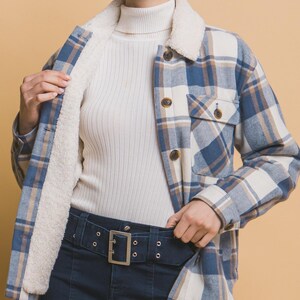 Oversized Plaid Shacket With Sherpa Lining, Warm, Cozy and Versatile ...