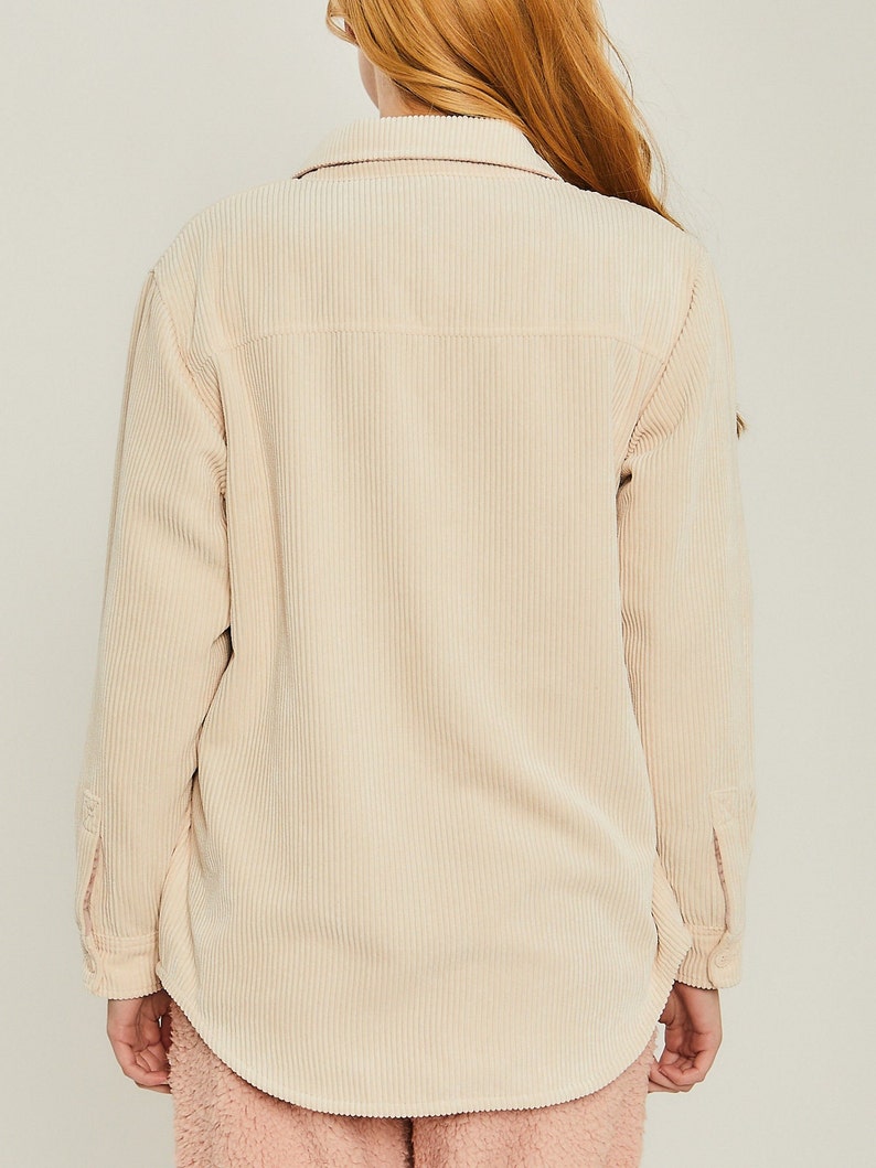 Corduroy Reversible Button Down Shacket Women's Fall - Etsy
