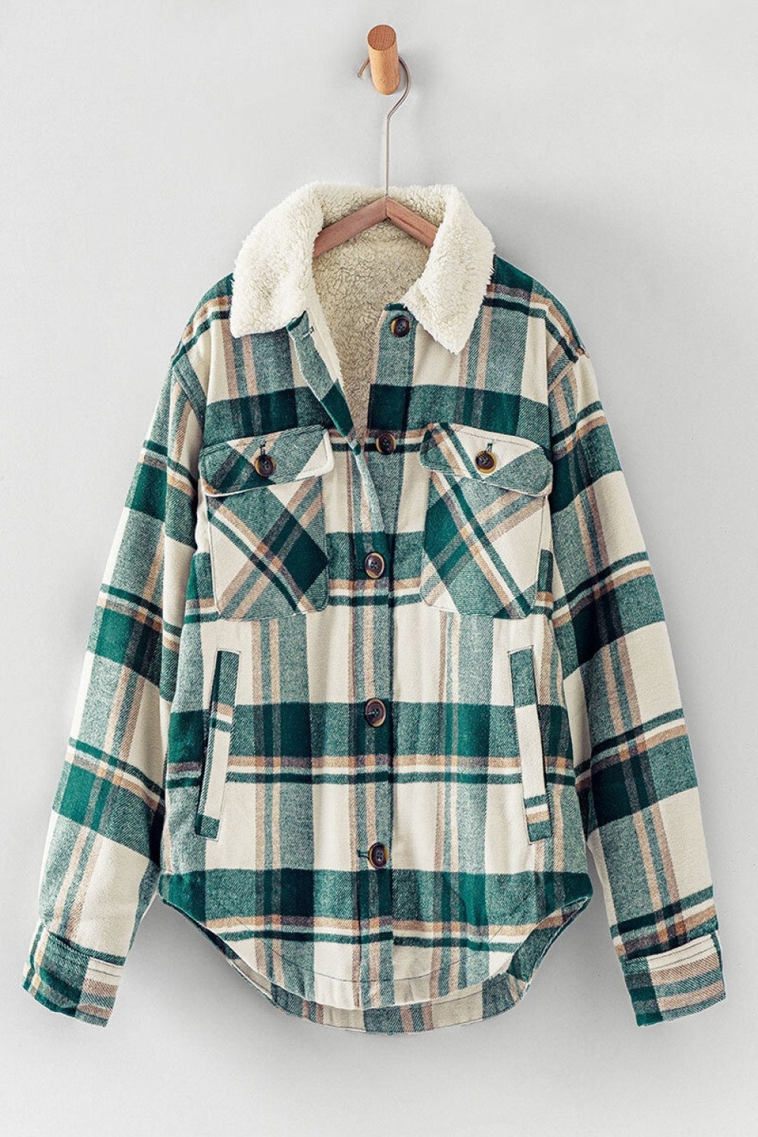 Oversized Plaid Shacket With Sherpa Lining, Warm, Cozy and Versatile ...