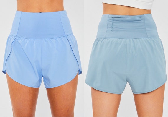 Athletic High-rise Shorts With Back Zipper Pocket. Dry Fit - Etsy