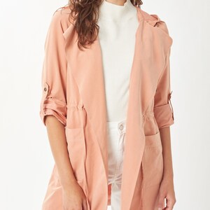 Hooded Lightweight Parka Jacket Roll up Tab Sleeve Casual - Etsy