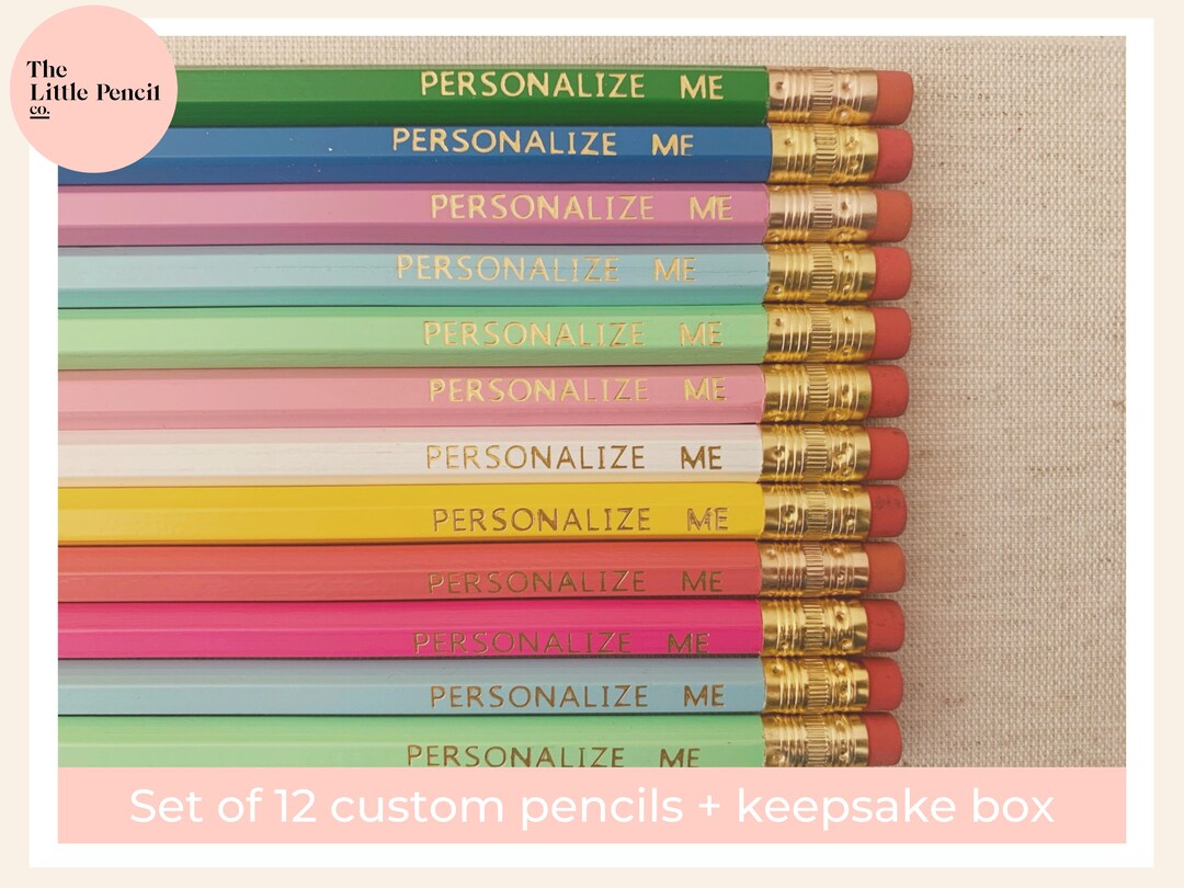 Custom Pencils Set of 12 Personalized Pencils Personalized Gifts Custom ...