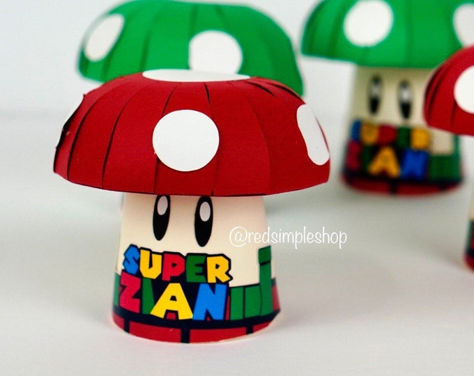 Set of 6 Super Mario Toad Box, Mushroom Favor Box, Super Toad Favor Box ...