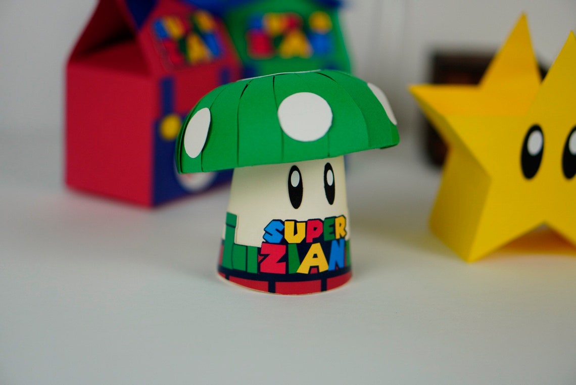 Set of 6 Super Mario Toad Box Mushroom Favor Box Super Toad - Etsy