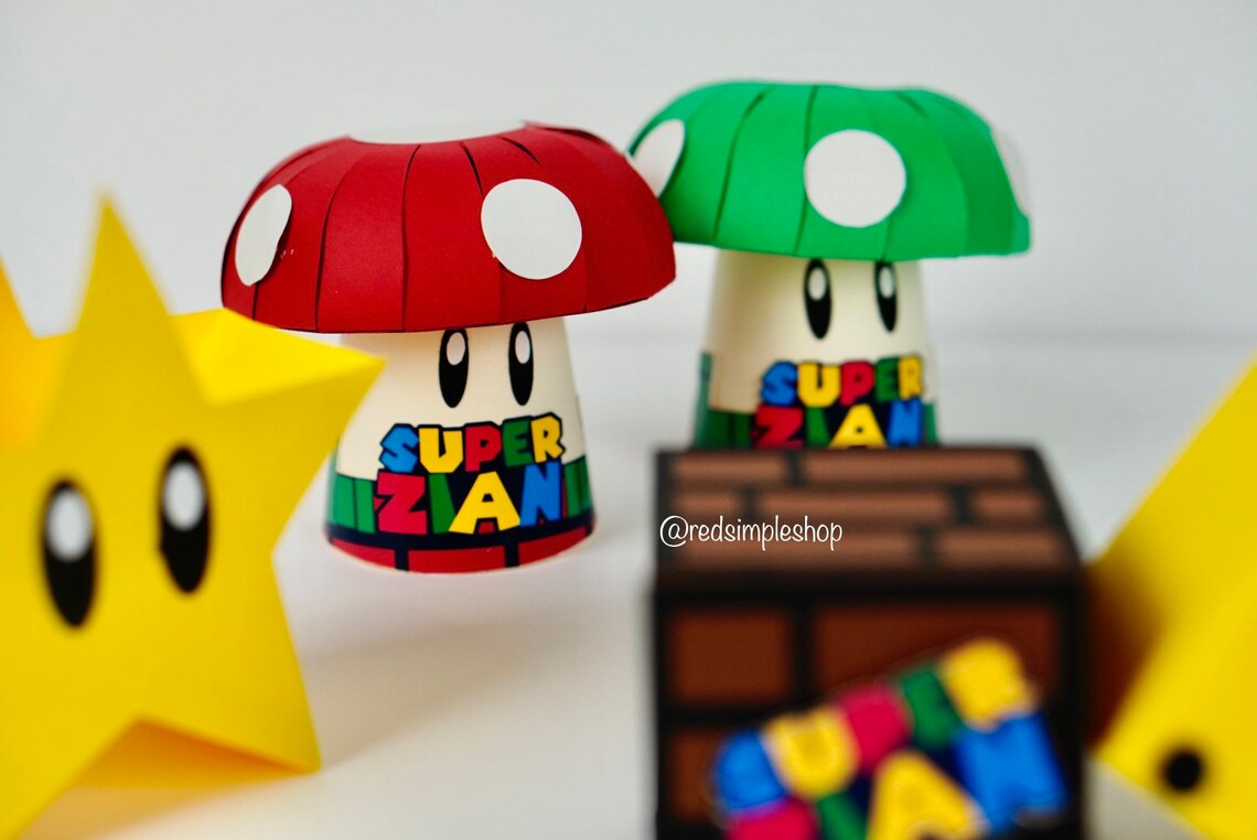 Set of 6 Super Mario Toad Box Mushroom Favor Box Super Toad - Etsy