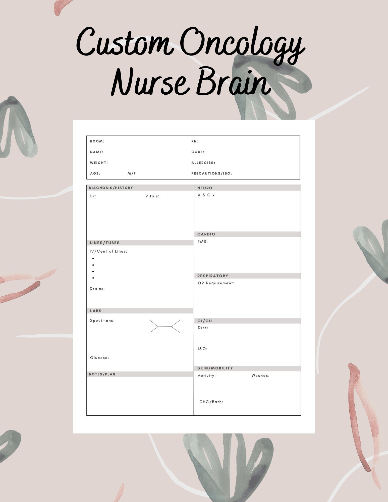 Custom Oncology Nurse Brain - Etsy