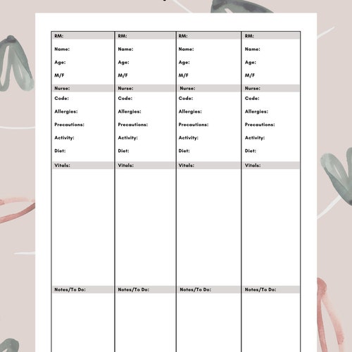 CNA Report Sheet - Etsy