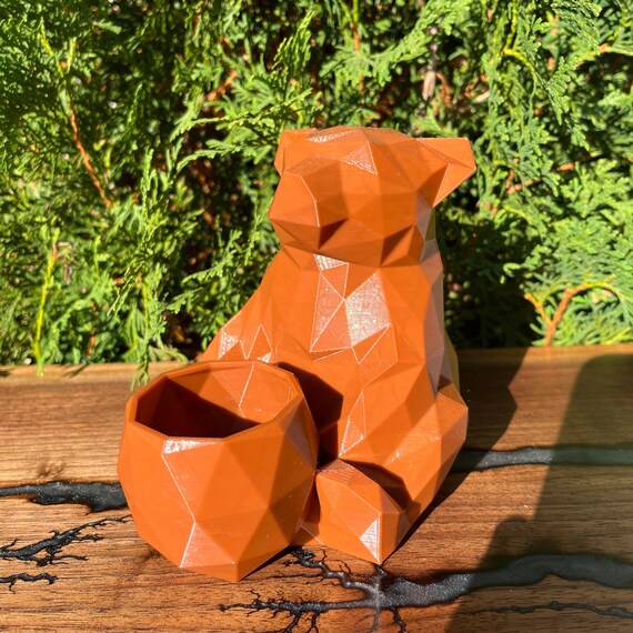 Home Décor Brown Geometric Bear Planter Indoor Planters etna.com.pe