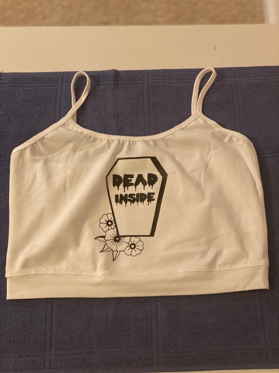 Dead inside white crop top | Etsy