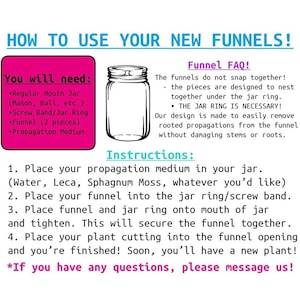 Propagation Funnel/plant Tool/mason Jar Plant Support *jar Not Included ...