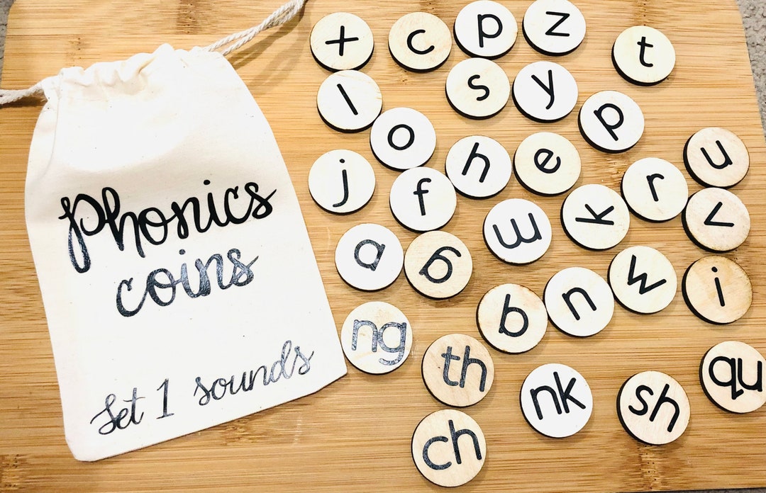Phonics coins A-Z set 1 sounds RWI wooden Montessori - Etsy Österreich