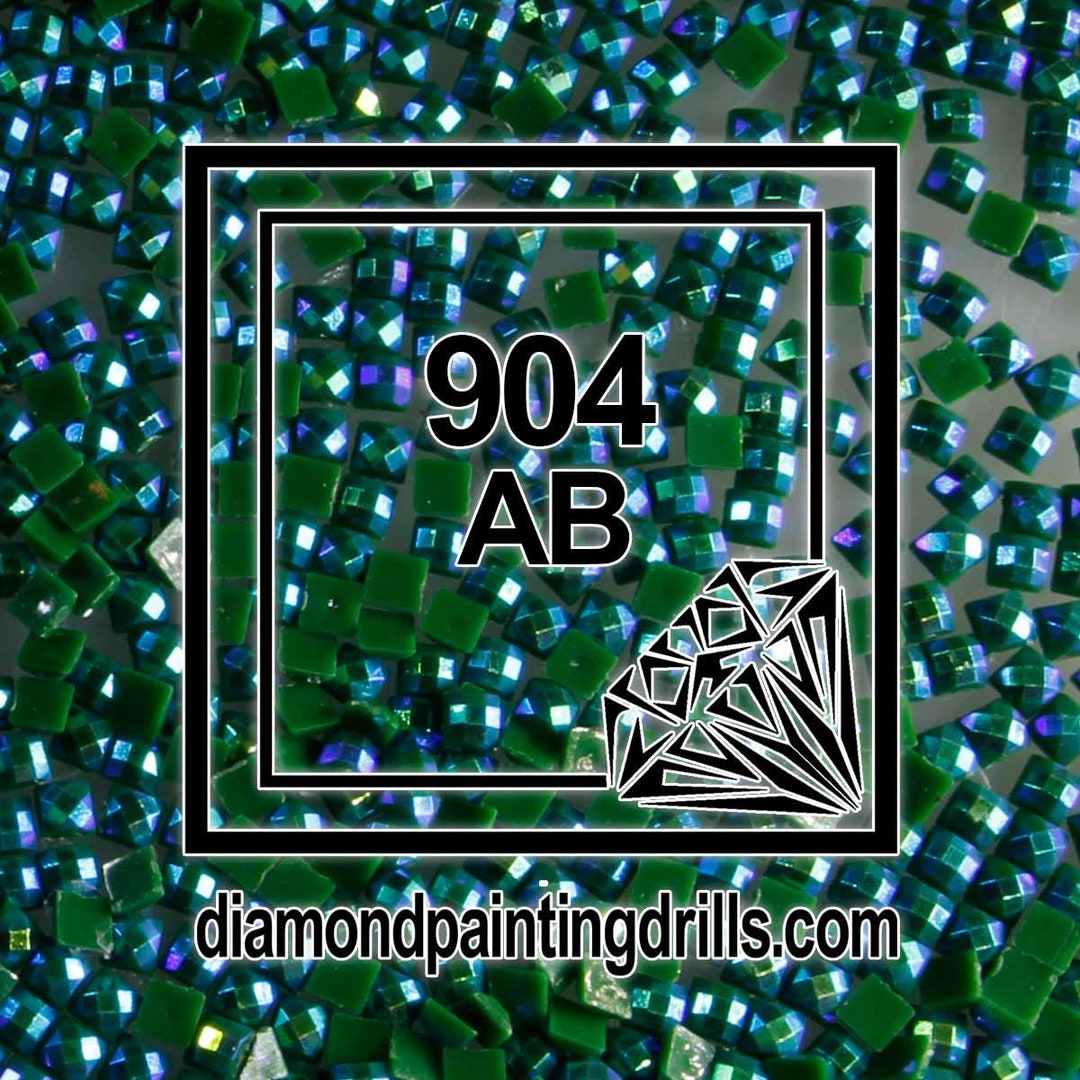 AB 904 SQUARE Diamond Painting Drills Aurora Borealis 5D Beads DMC 904 Parrot Green - Very Dark ...