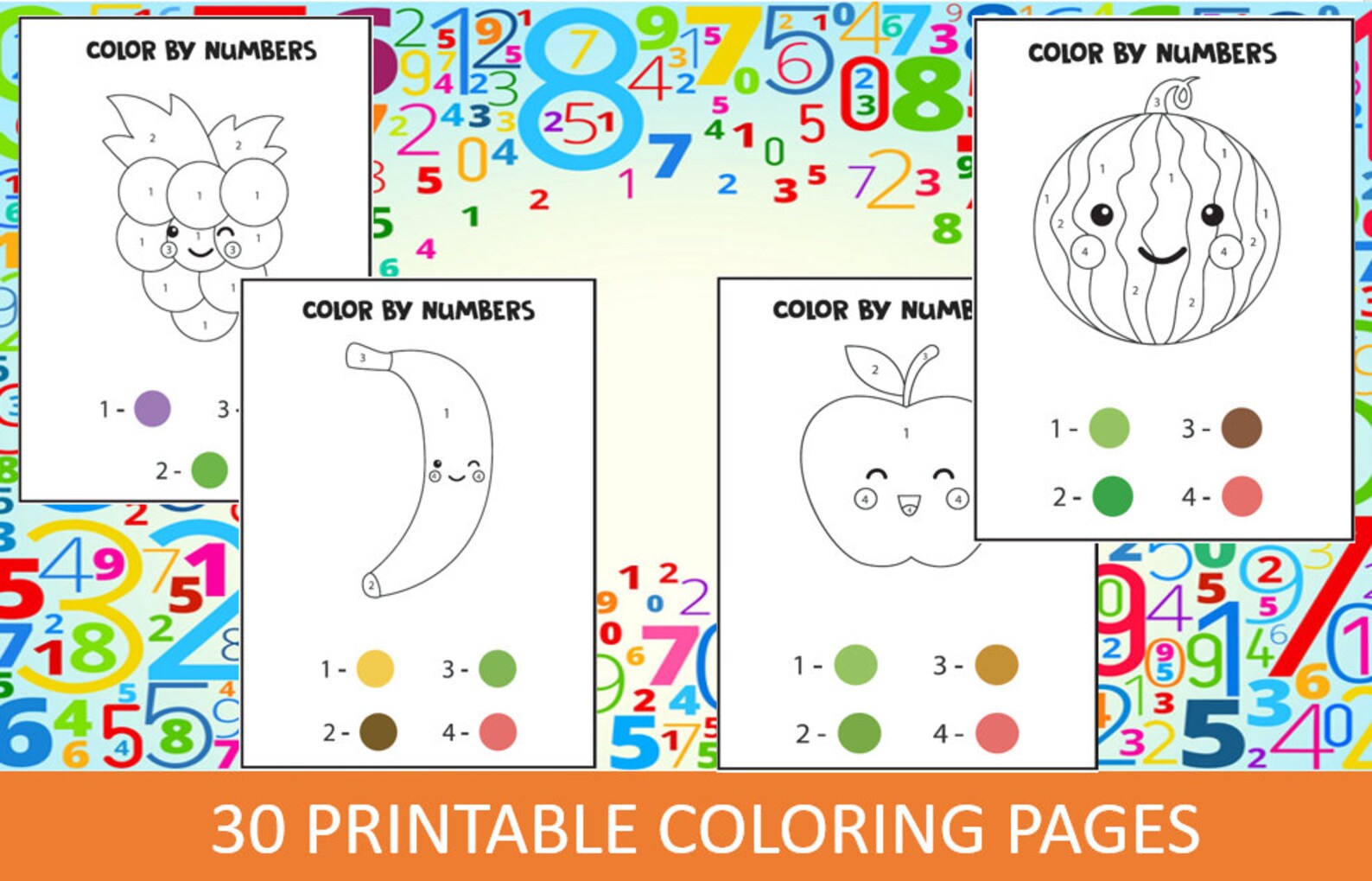 Color by Number Coloring Pages - 30 Printable Coloring Pages for Boys ...