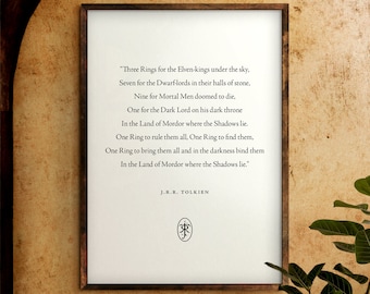 One Ring to Rule Them All Illustration J.R.R. Tolkien | Etsy
