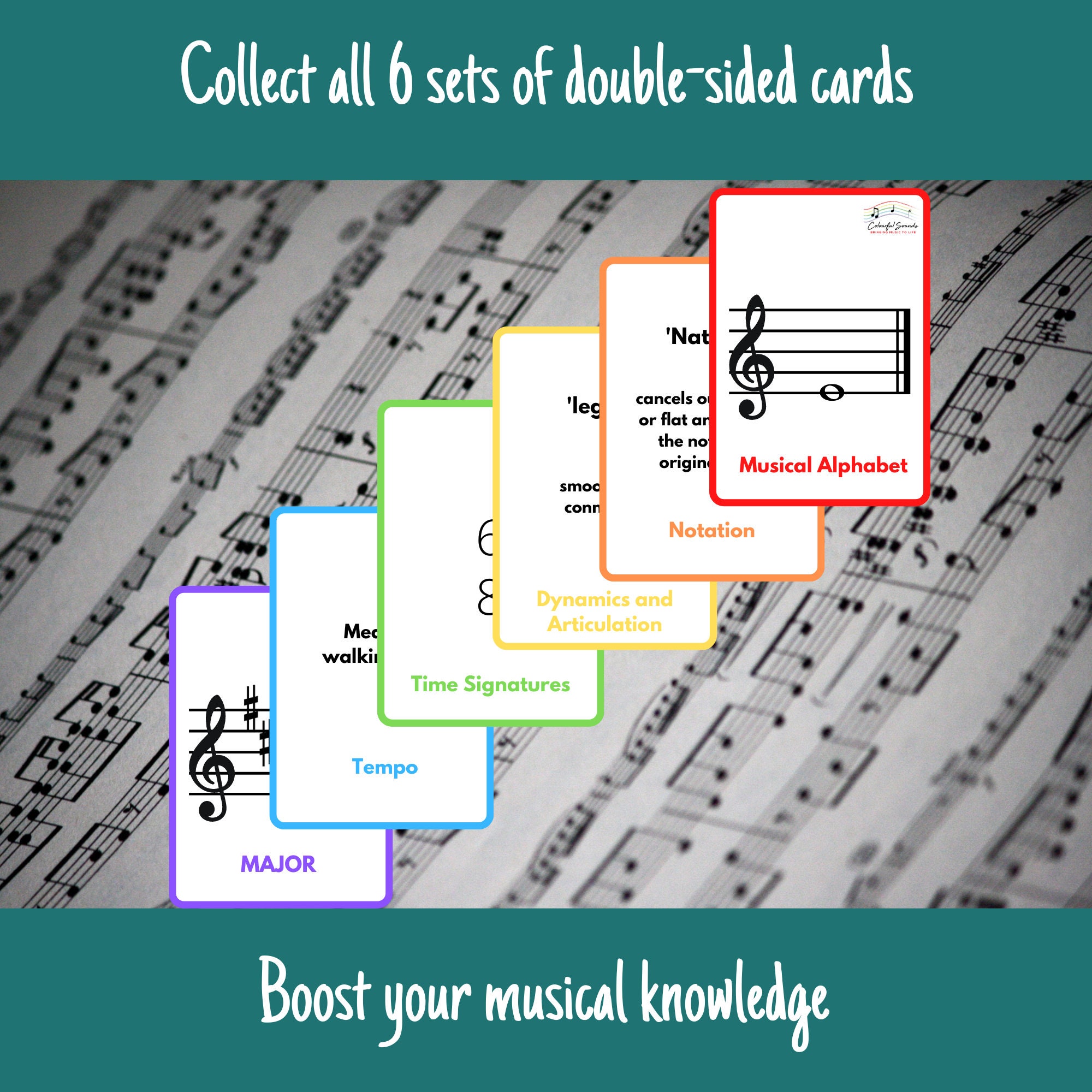 Notation (ORANGE) Double-sided Music Flash Cards - Etsy