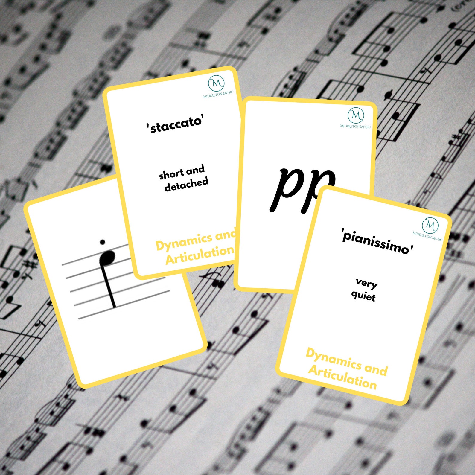 Dynamics & Articulation (YELLOW) Double-sided Music Flash Cards - Etsy