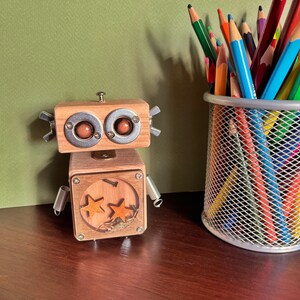 College Student Gift, Wooden Robot Toy, Funny Office Decor, Steampunk ...