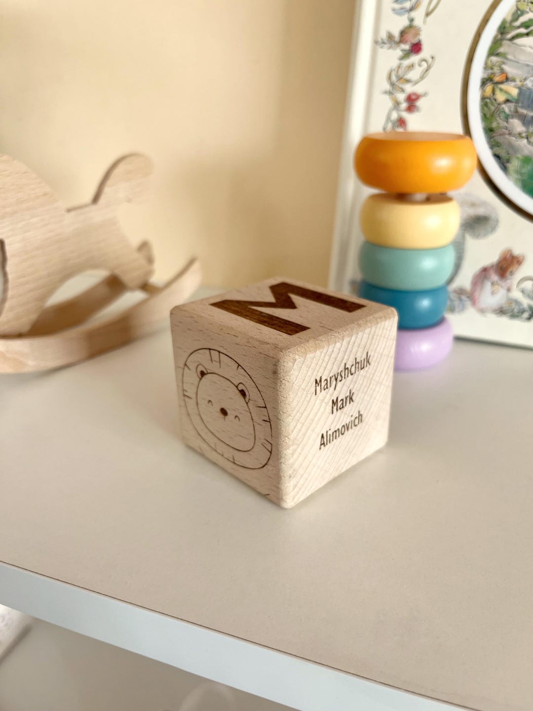 Personalized Beech Wood Baby Block: Engraved Birth Stats Keepsake - Etsy