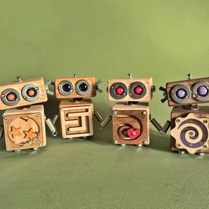 Student Cute Gift Handmade Wooden Robot , Sculpture, Quirky Decor ...