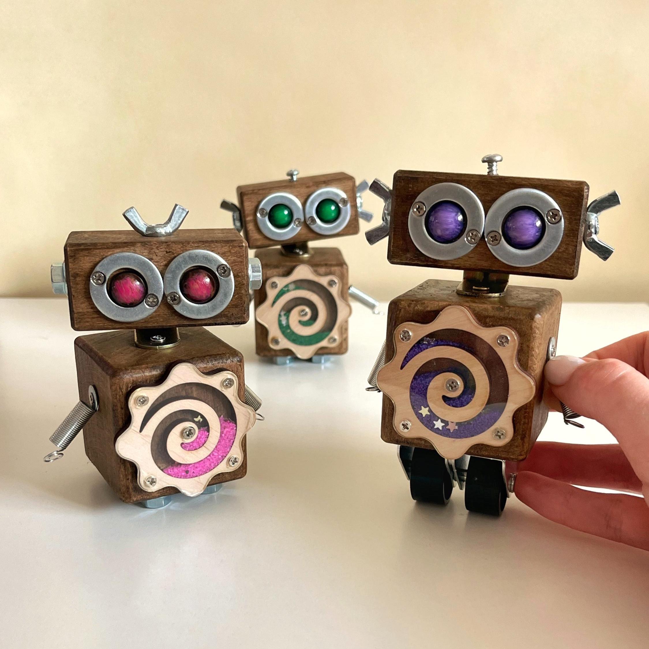 Wooden Robot Toy: Quirky Desk Decor, College Student Gift - Etsy