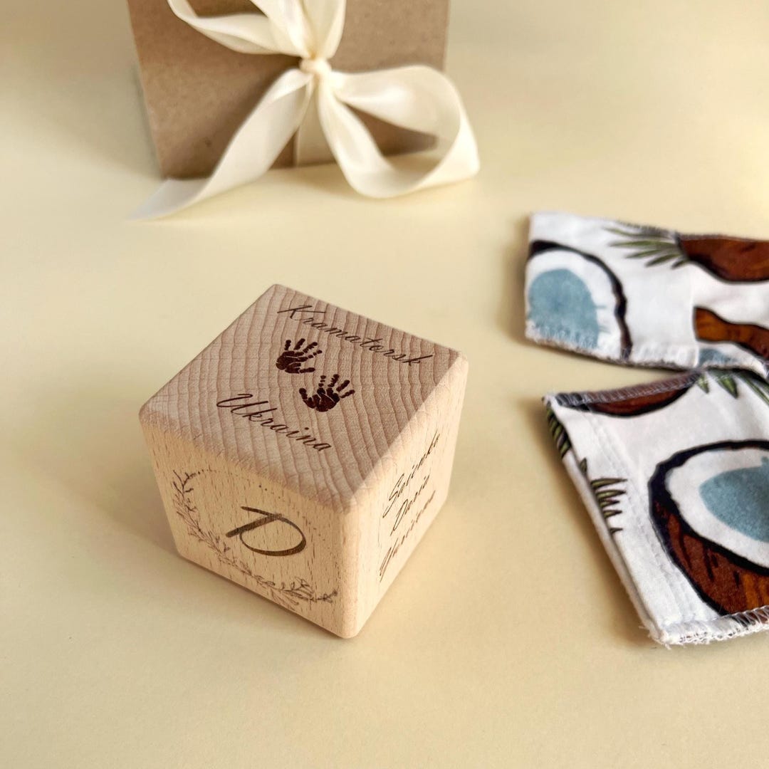 Personalized Baby Block, Custom Engraved Newborn Gift - Etsy
