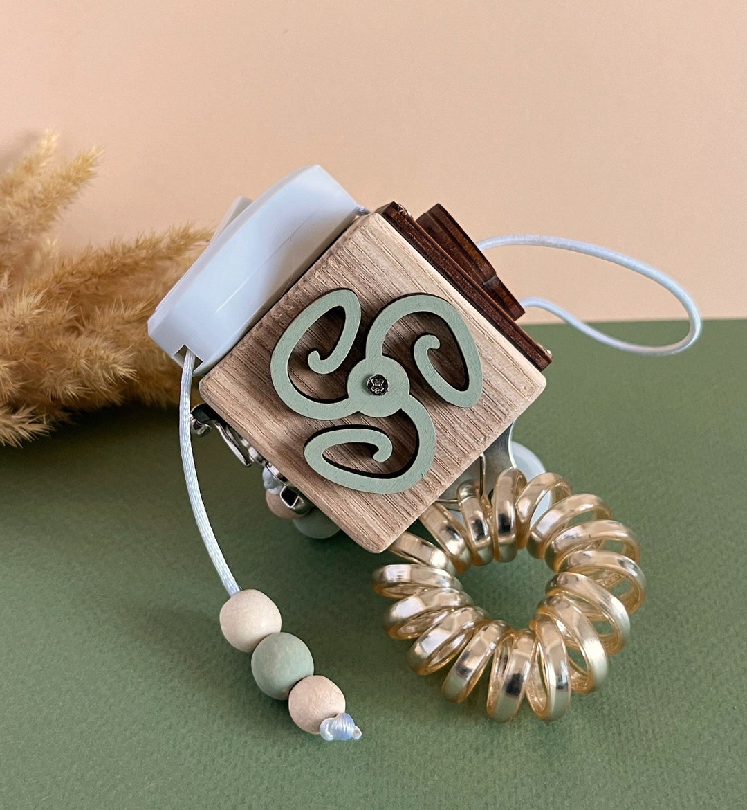 Dementia Fidget Toy for Restless Hands - Wooden Busy Cube Size ...