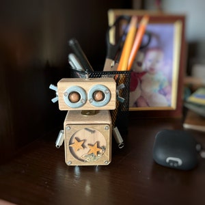 College Student Gift, Wooden Robot Toy, Funny Office Decor, Steampunk ...