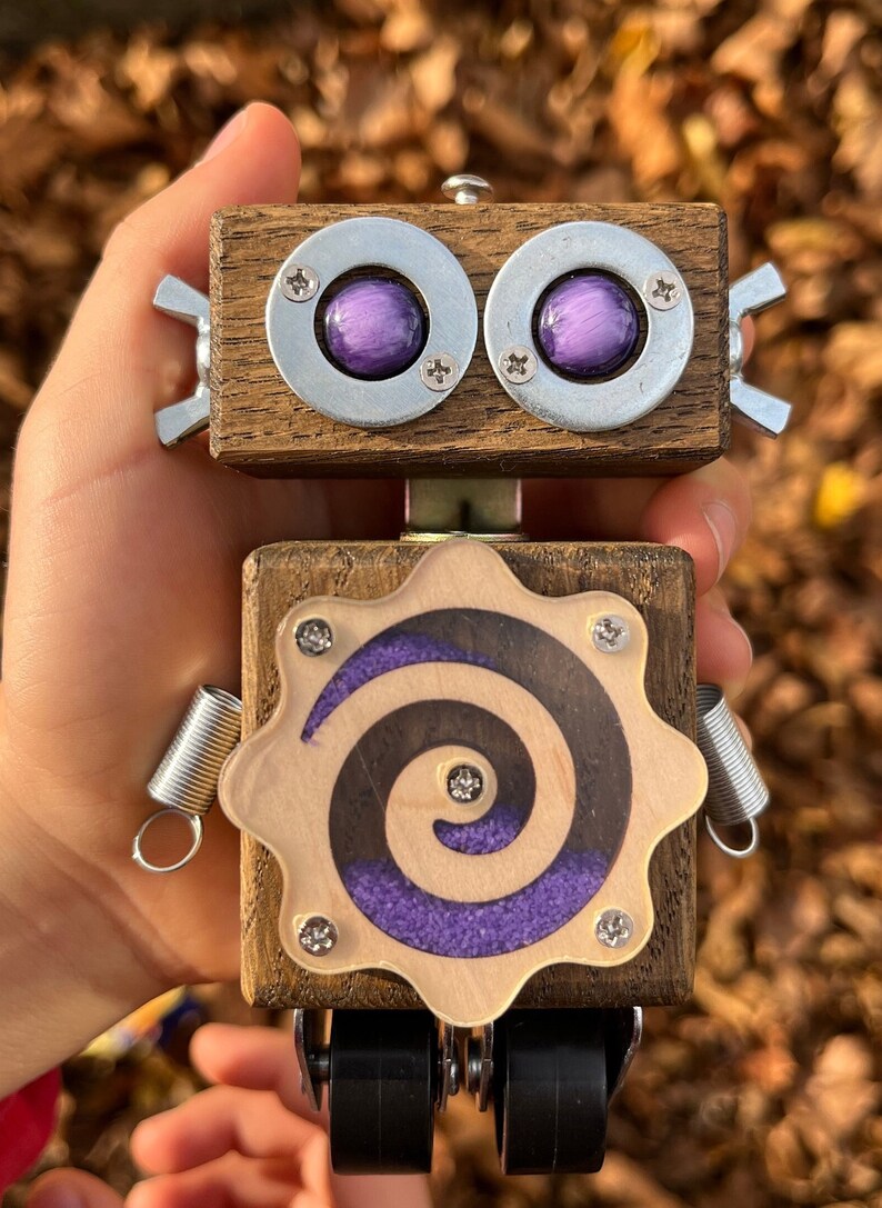 Student Cute Gift Handmade Wooden Robot Sculpture Quirky - Etsy