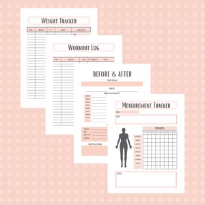 BUNDLE - Fitness Planner Printable, Health Planner, Fitness Journal ...
