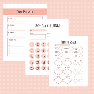 BUNDLE - Fitness Planner Printable, Health Planner, Fitness Journal ...