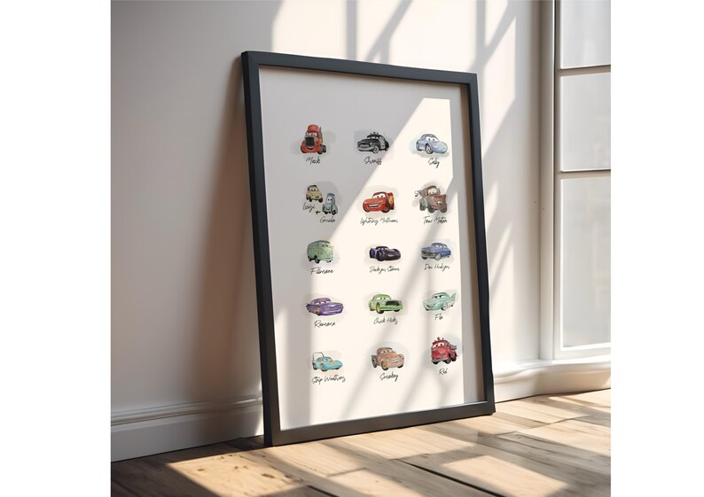 Pixar Cars Poster, Lightning Mcqueen & Friends (digital Download) - Etsy