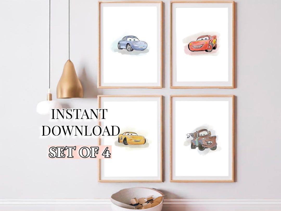 Disney Pixar Cars Print Set, Kids Room Wall Art (digital Download) - Etsy