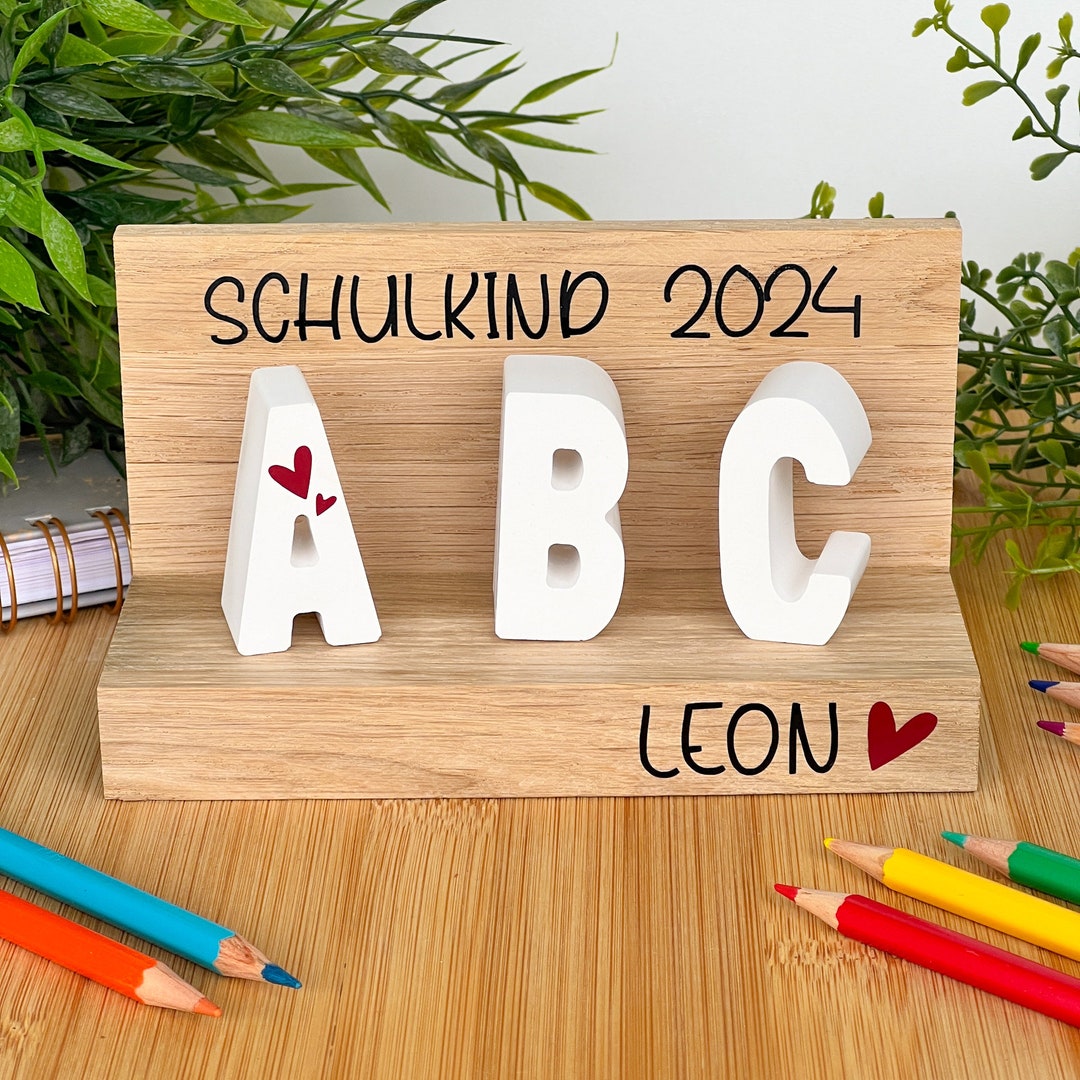 Schulkind Deko // Geschenk zur Einschulung // Tischdeko Einschulung // Deko Schulanfang ...