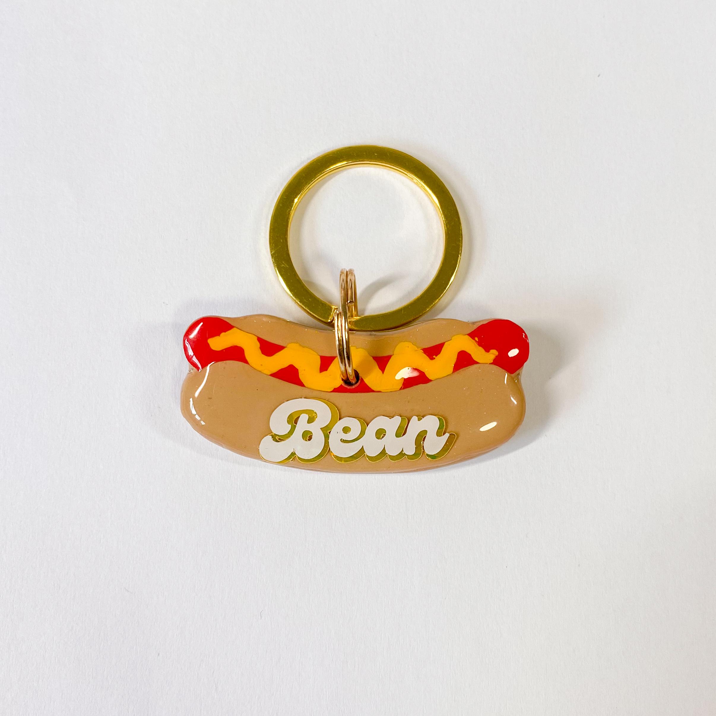 Hot Dog Tag | Weiner Dog Personalized Pet Tags Foodie Tag Resin Pet ...