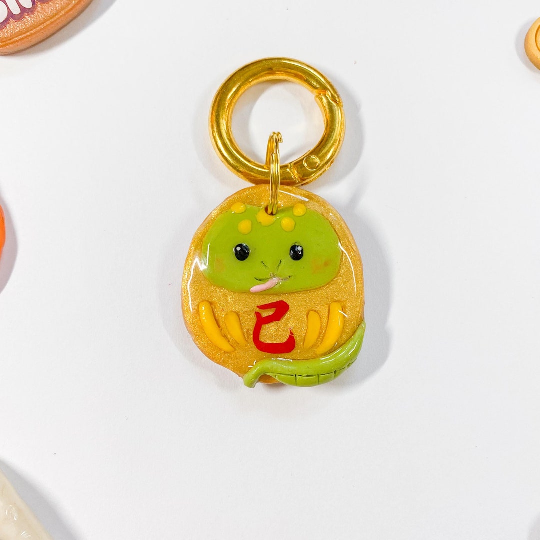 Snake Daruma Tag | LNY Pet Tags Polymer Clay Pet Name Tags Pet Tags for ...