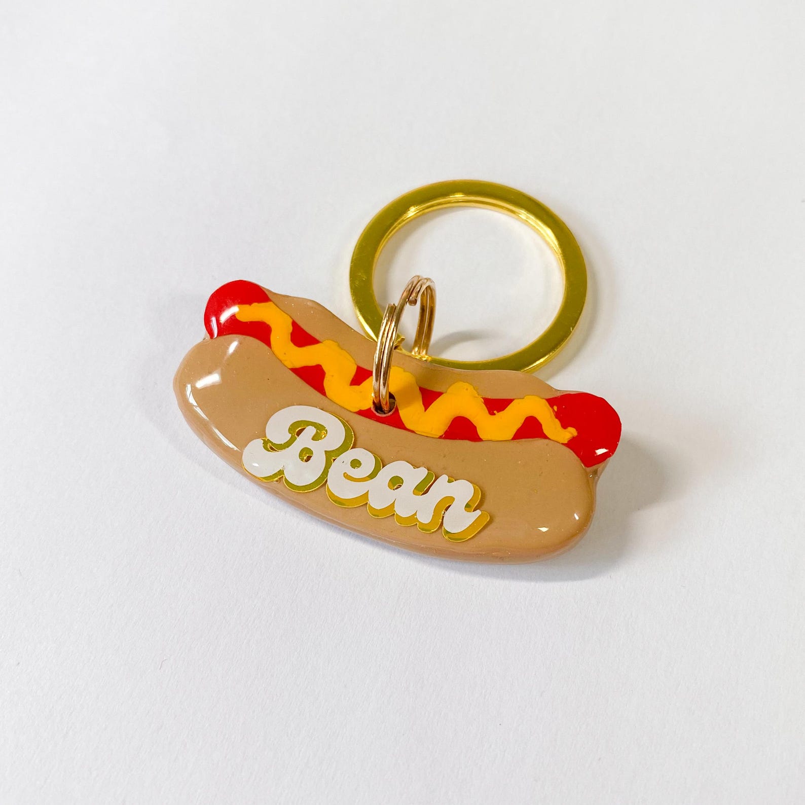 Hot Dog Tag | Weiner Dog Personalized Pet Tags Foodie Tag Resin Pet ...