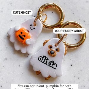Custom Dog/cat Ghost Pet Tag | Halloween's Pet Tags Polymer Clay Pet ...