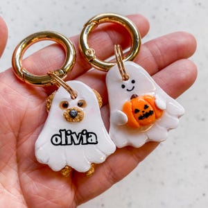Custom Dog/cat Ghost Pet Tag | Halloween's Pet Tags Polymer Clay Pet ...