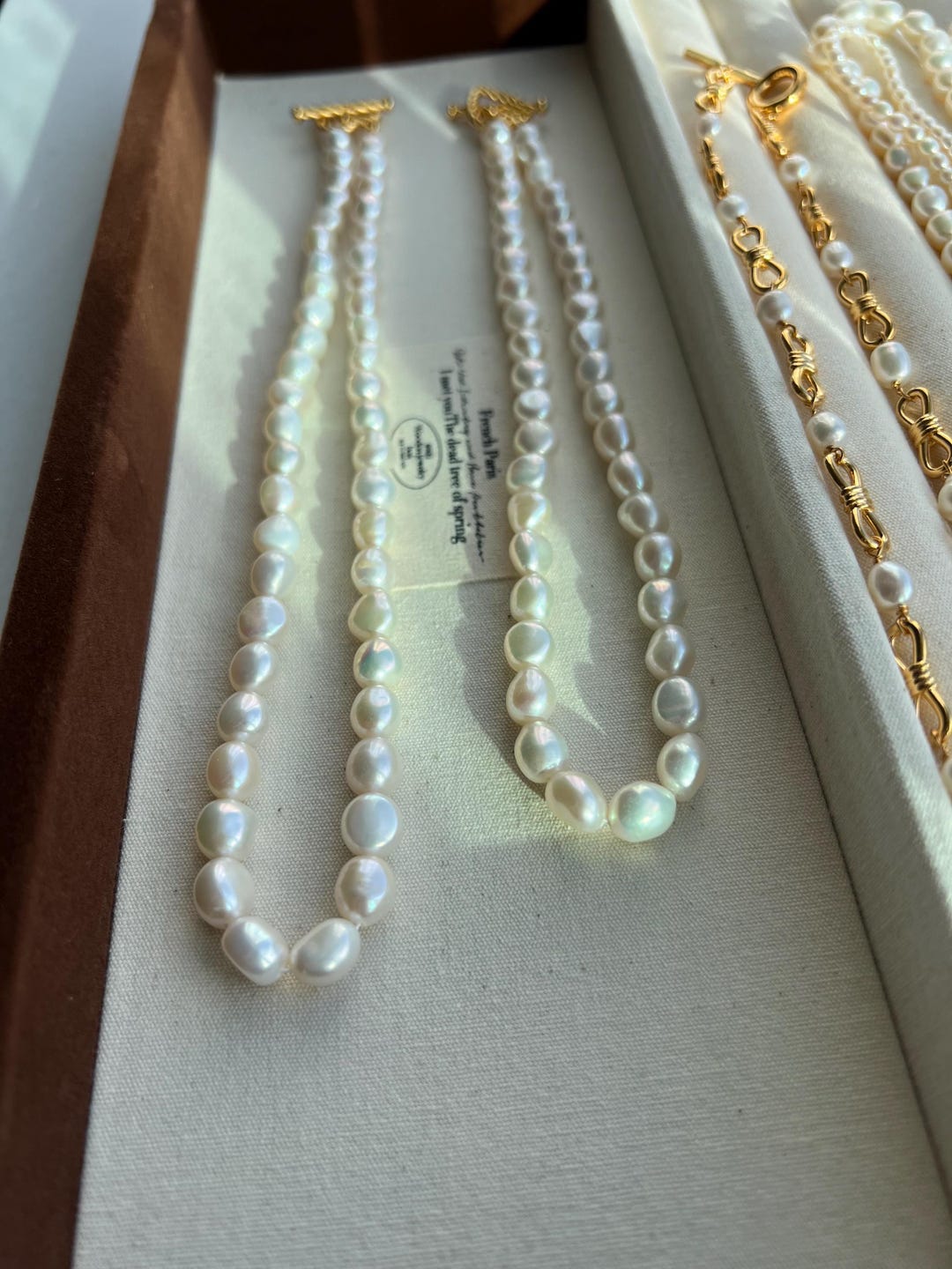 Gift for Her, Classical Pearl Necklace, Baroque Real Pearl, Heart ...