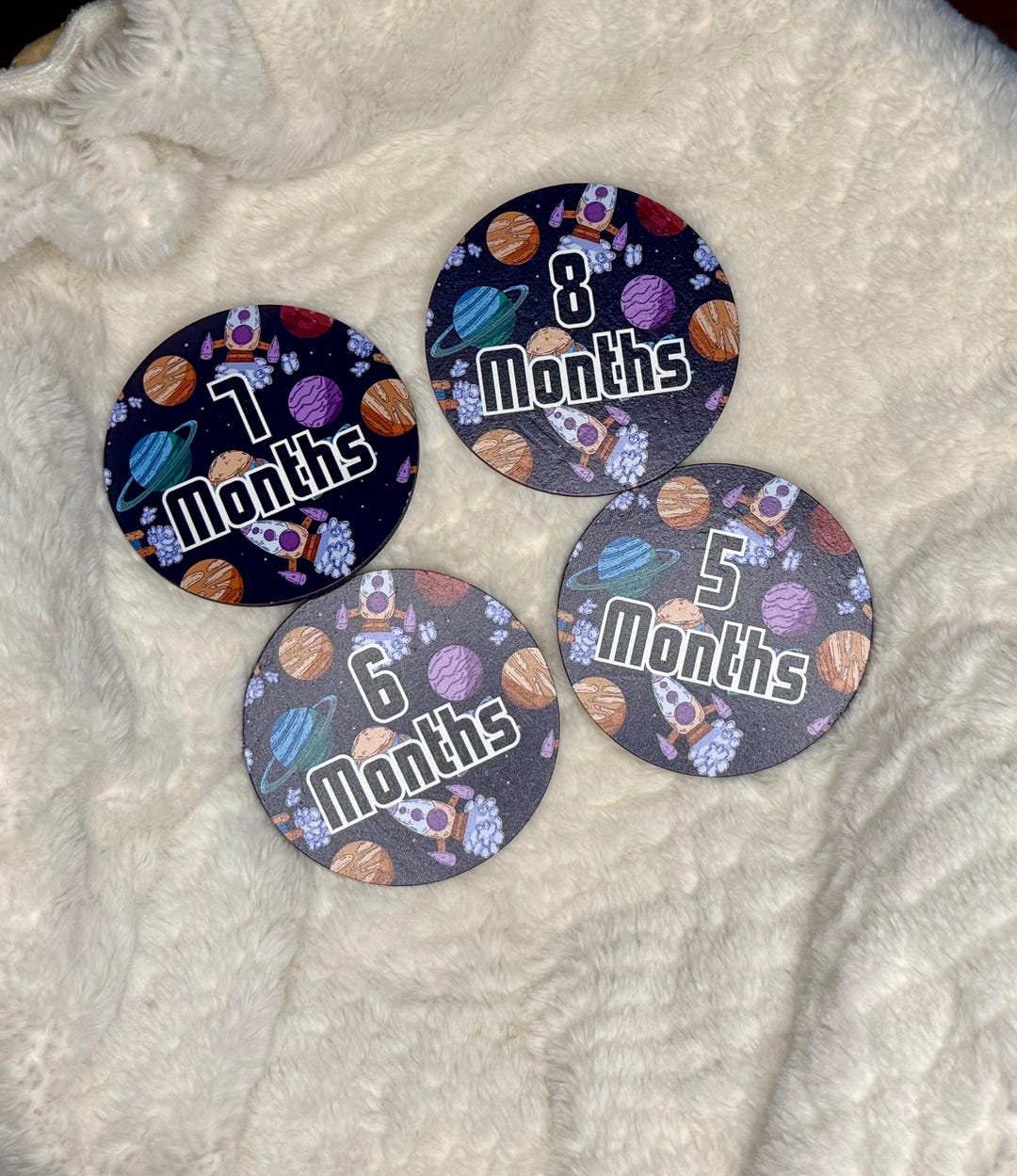 Space Themed Baby Milestone Discs – Space Baby Monthly Milestone ...