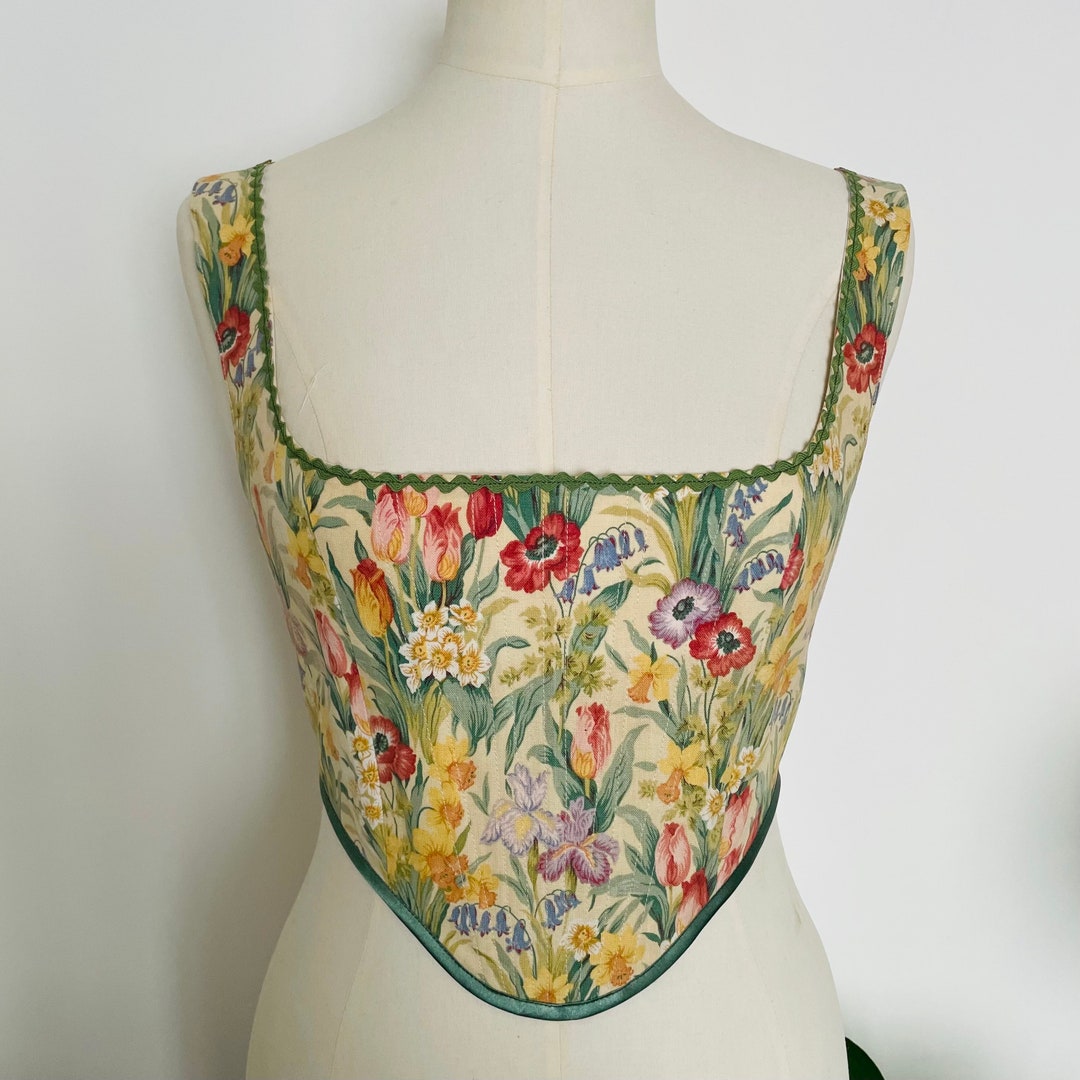 Handmade Floral Vintage Fabric Corset - Etsy