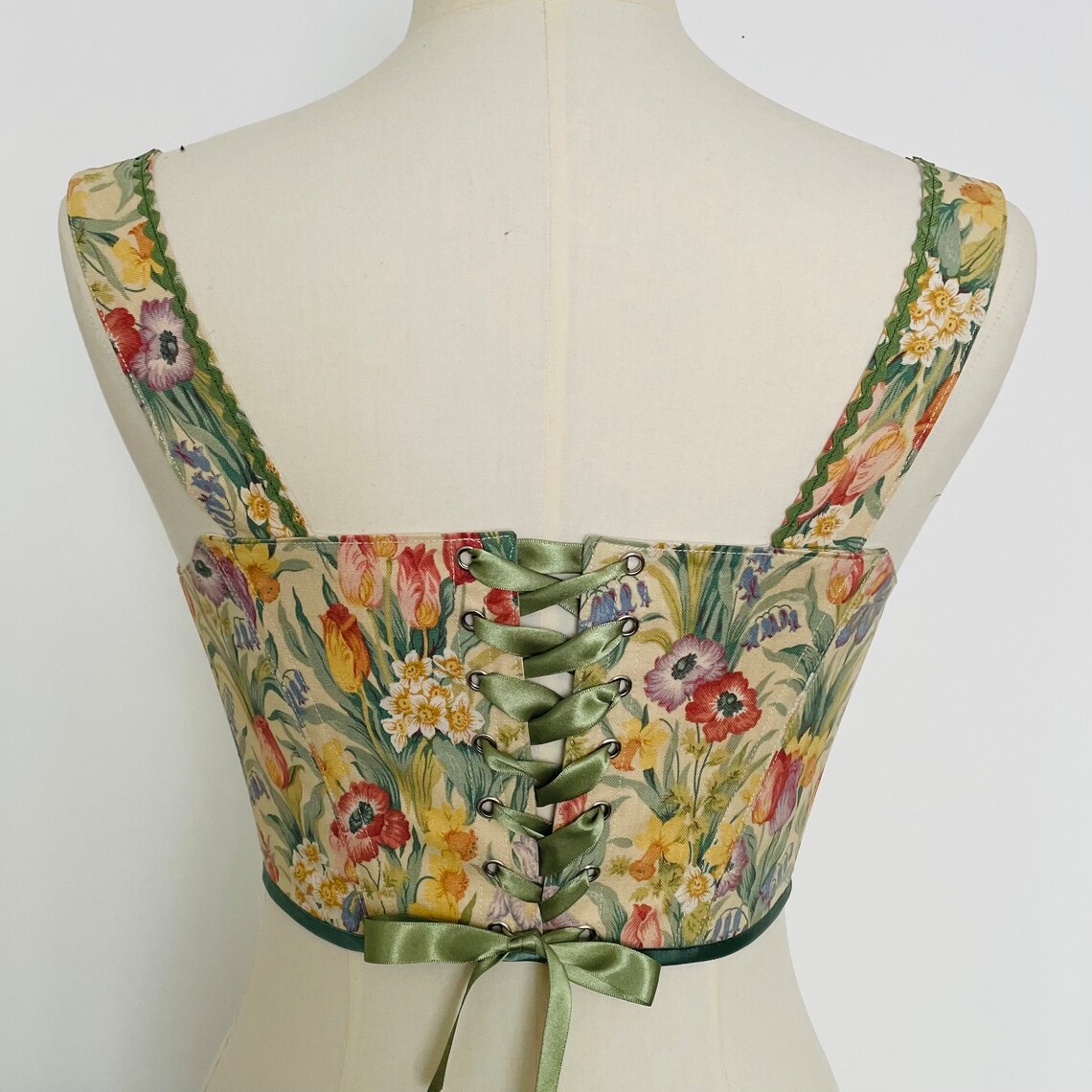 Handmade Floral Vintage Fabric Corset - Etsy