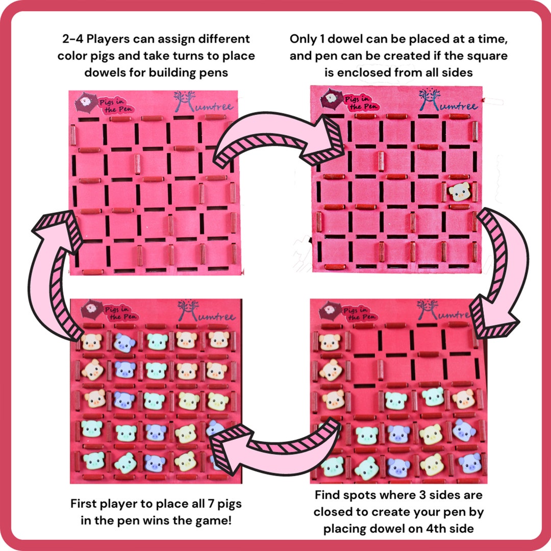 MUMTREE Pigs in the Pen | Wooden Board Game for Kids 4+ Years ...