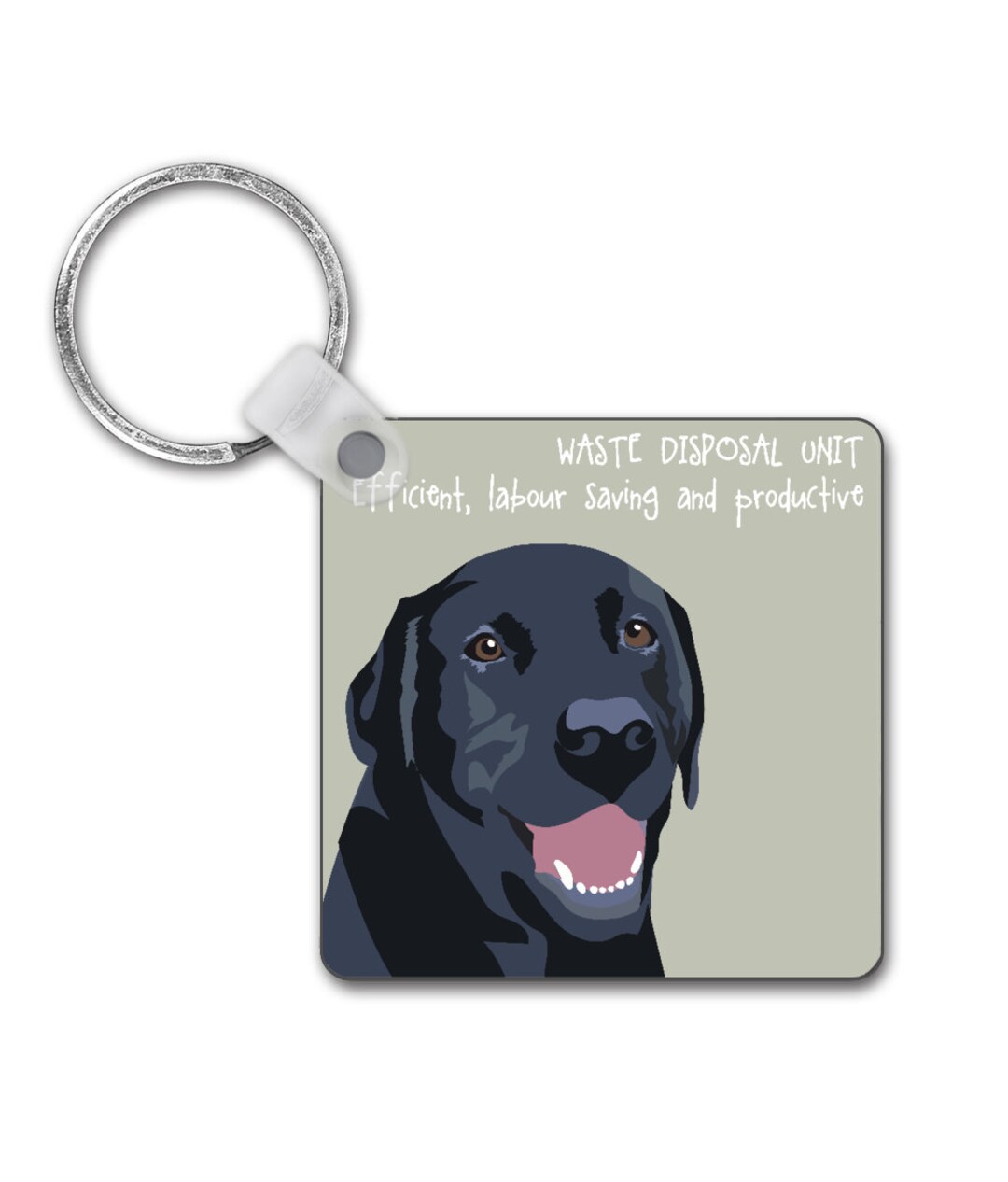 Black Labrador Square Keyring - Etsy