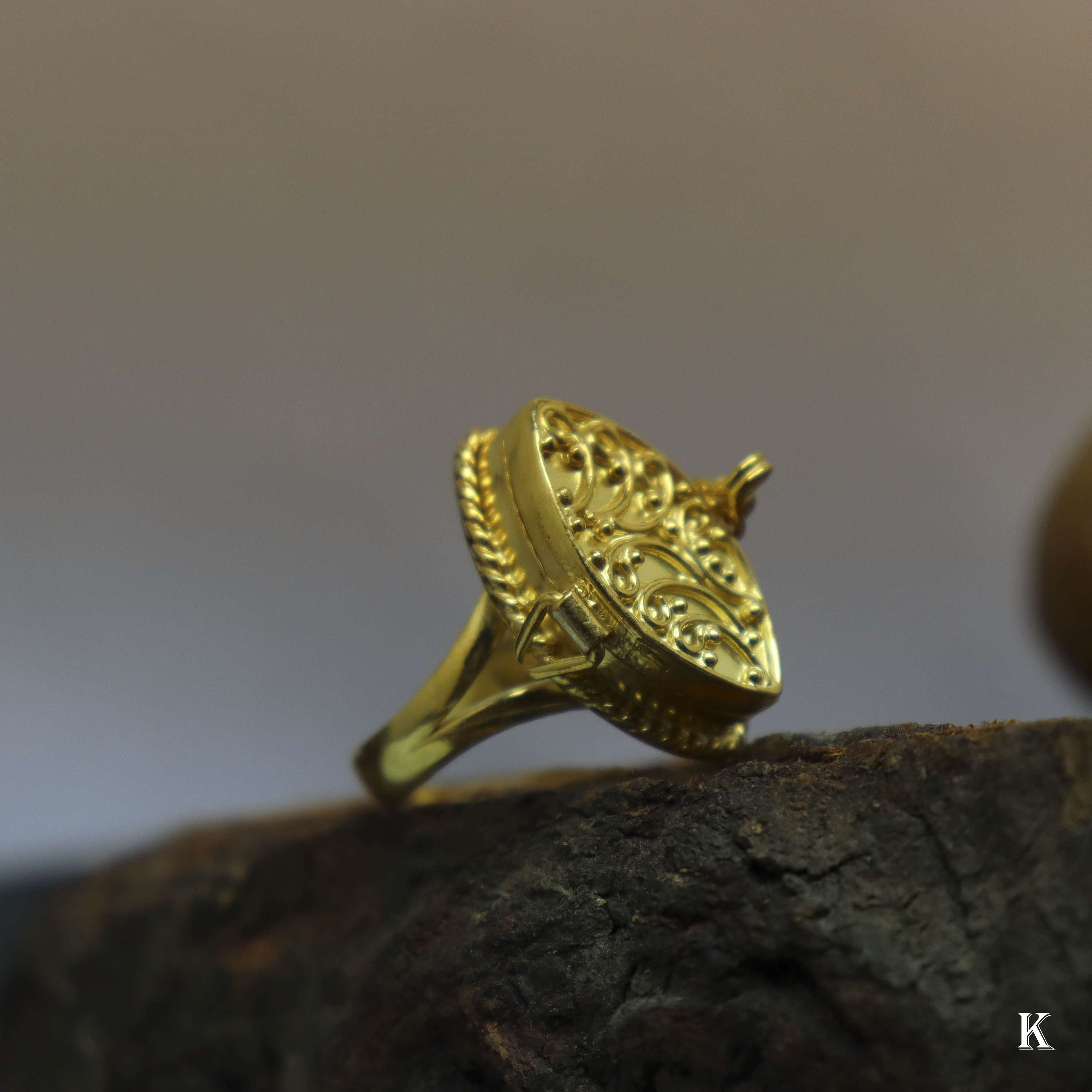 Poison Ring pill box ring 18 k gold plated Ring Christmas | Etsy